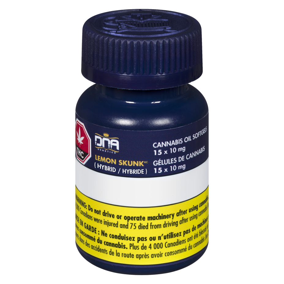 DNA Genetics – Lemon Skunk Softgels (10 mg THC, 0.7 mg CBD per cap ...